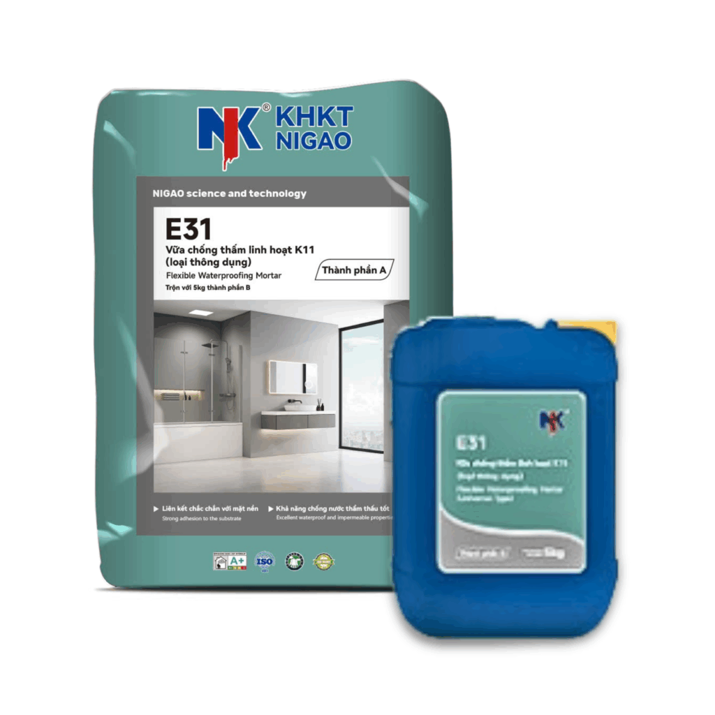 Vữa Chống Thấm Linh Hoạt E31 – CÔNG TY TNHH KHOA HỌC KỸ THUẬT NIGAO VIỆT NAM